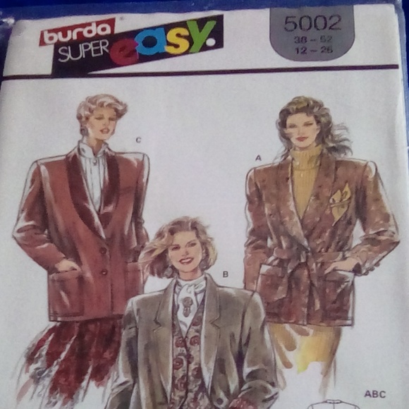 Burda | Office | Vintage Burda Easy Womans Blazer Size 226 | Poshmark